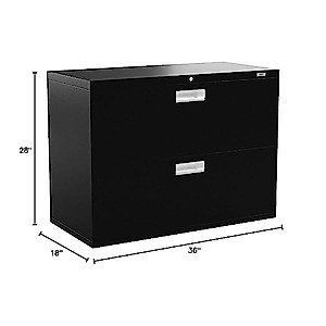 HON Brigade Lateral Legal or Letter File Cabinet, 2 Drawers, Black