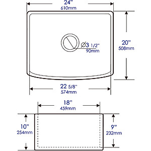 ALFI brand ABFC2420-W Kitchen Sink, White