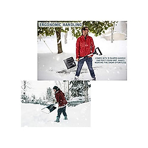 3-in-1 Snow Shovel with Ice Scraper & Snow Brush, Multifunctional Emergency Snow Shovel Kit, 3 Piece Portable Snow Shovel Removal Kit for Car and Truck, Camping and Outdoor Activities