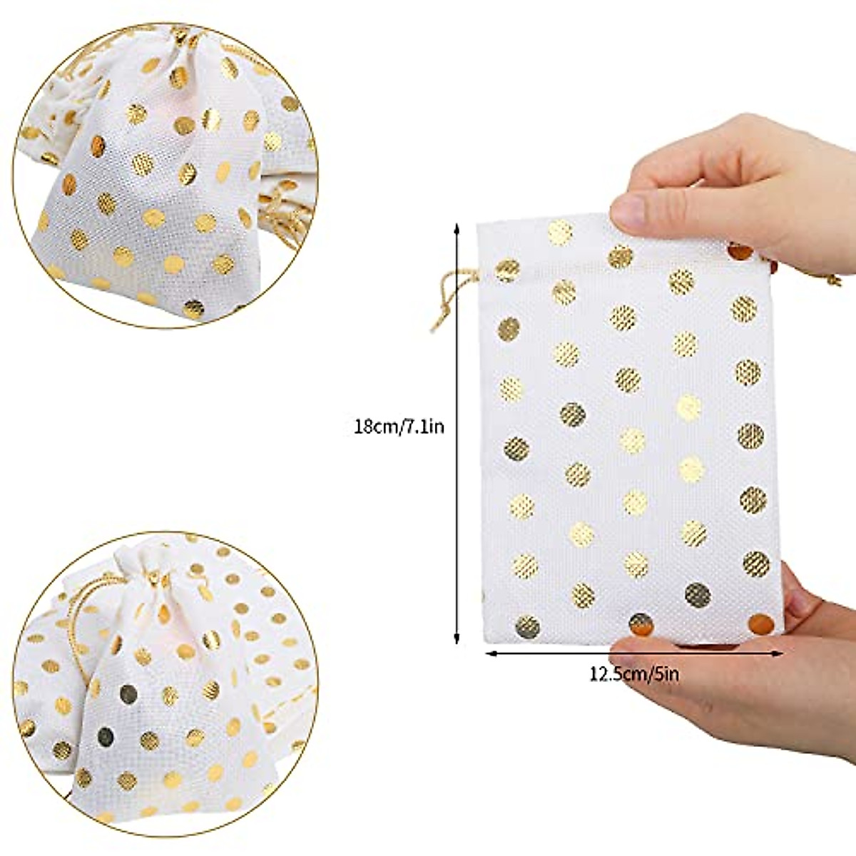 DERAYEE Drawstring Burlap Gift Bags, 5 x 7 Inch Linen doodie Bags for Wedding Party Favors (24-Pack)