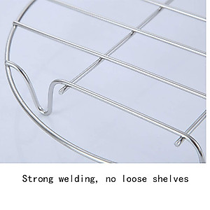 Cooking Rack Round, 9-Inch Stainless Steel Round Rack for cooking Cooling Steaming Baking, Fit Air Fryer Stockpot Instant Pot Pressure Cooker, 2 PACK -Oven & Dishwasher Safe