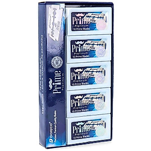 *New* Dorco Prime Platinum STP-301 Double Edge Blades (100 Blades) - Double Coating, Extra Sharp, Less Irritation