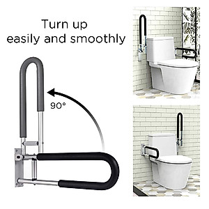Botabay Handicap Grab Bars Rails 23.6 Inch Toilet Handrails Bathroom Safety Bar Hand Support Rail Handicapped Handrail Accessories for Seniors Elderly Disabled Mounted Bath Grips