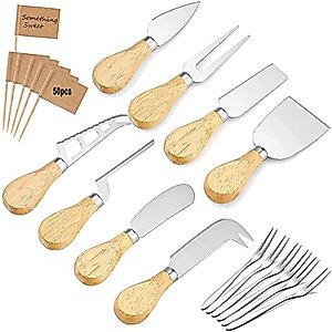 8-Piece Cheese Knife Set,Cheese Knives Butter Knife Stainless Steel Handle Cheese Slicer Charcuterie Utensils Cheese Butter Spreader Knife Set for Cheese Cake Pizza Cold Butter Jam Pastry Making