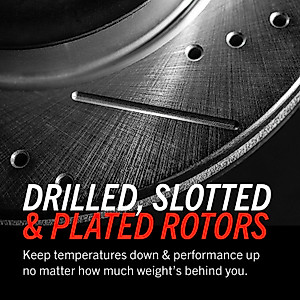 Power Stop KC7283 Front and Rear Z23 Daily Driver Brake Pad and Rotor Kit with Red Powder Coated Calipers