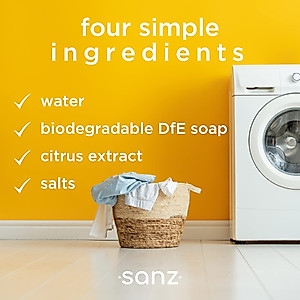 SANZ Liquid Laundry Detergent Free and Clear - Hypoallergenic for Sensitive Skin & Babies, High Performance Odor & Stain Remover, Artificial Fragrance Free, Standard or HE, Ultra Concentrated, 128 Loads (2 Pack)