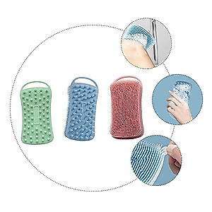 FRCOLOR 12 pcs Exfoliator Wet Shower for Tools Use Home Dry Brush Reliable Washin Exfoliating Scrubbers Body Household Brushes Cleaning Bathing Square Massager Silicone Hair Cleaners