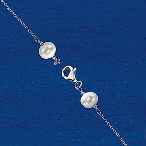 Ross-Simons 6-10mm Cultured Pearl Station Necklace in Sterling Silver. 36 inches