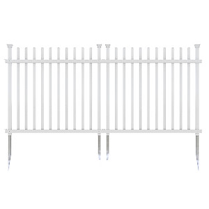 41in H x 44in W (2 Panels) No Dig Zippity Burbank Fence Panel Kit, No Dig Fence Panels, White Vinyl Fences for Yard, Temporary Fence for Backyard, White Picket Fence Garden Border, DIY Fence ZP19057