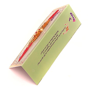 Rakhi For Brother Set of 2 With Greeting Card, Beautiful Designer Raksha Bandhan Rakhi Gift Set For Brother Bhaiya Bhai Bro, Traditional Indian Style Rakshbandhan Rakhi Gifts For Brother