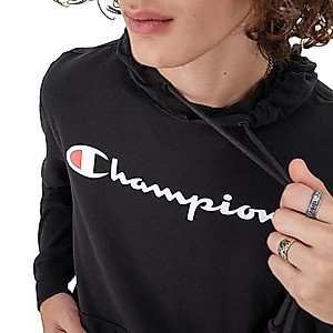 Champion, Midweight, Soft and Comfortable T-Shirt Hoodie for Men, Black Script, Small