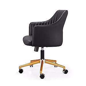 Klarel Nest Office Home Desk Chair, Black and Gold