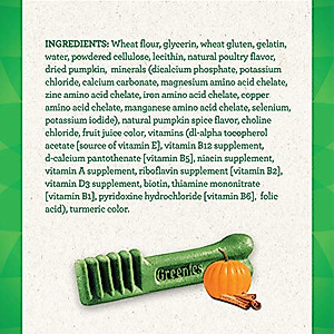 GREENIES Teenie Natural Dog Dental Care Chews Oral Health Dog Treats, Pumpkin Spice Flavor, 12 oz. (43 Treats)