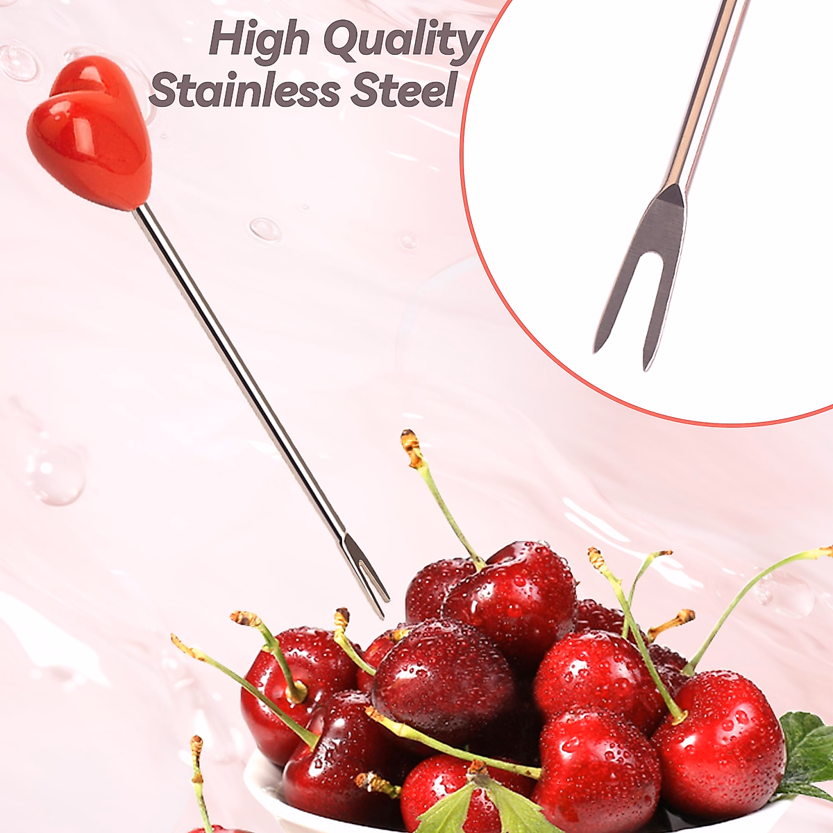Set of 10 Stainless Steel Fruit forks and 1 Love Holder, Fruit Forks Dessert Forks Salad Forks Food Picks