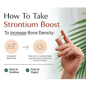 AlgaeCal Strontium Boost - Clinically Supported Strontium Citrate 680 mg Capsules Bone Strength Supplement - Pair with AlgaeCal Plus to Increase Bone Density in Just 6 Months, 3 Month Supply