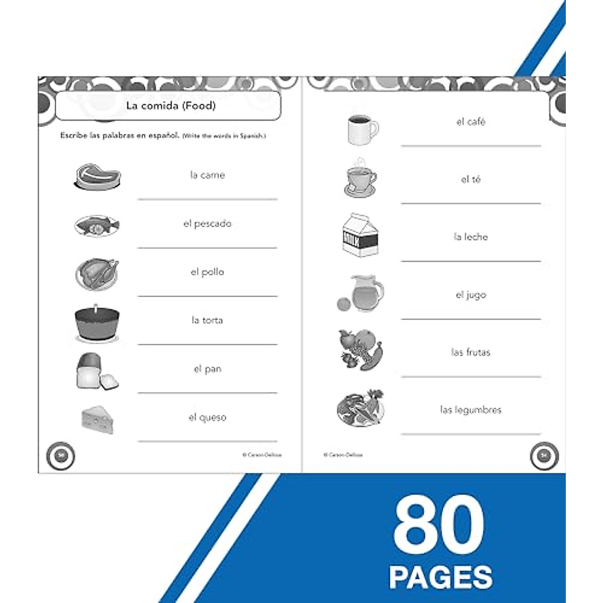 Carson Dellosa Skill Builders Grades K–5 Spanish Workbook for Kids, Spanish Vocabulary Builder for Kids Ages 5-11, Kindergarten―5th Grade Workbook, Learn Spanish Numbers, Alphabet, Vocabulary & More