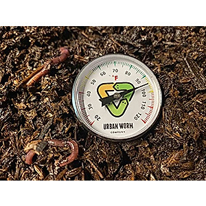 Urban Worm Soil Thermometer - 5-in Stanless Steel Stem - Perfect for Gardening & Worm Bin