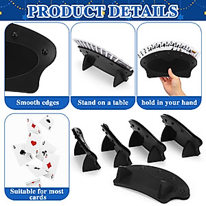 Shappy 4 Pack Playing Card Holder for Kids Adults Card Holders for Playing Cards Hands Free Card Holder for Family Card Game Nights Canasta Poker Parties(Black)