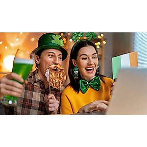 St.Patrick's Day Earrings for Women Beaded Green Shamrock Leprechaun Champagne Bottle Earrrings Lucky Gold Pot Tassel Dangle Earrings Irish Holiday Pride Jewelry Gifts