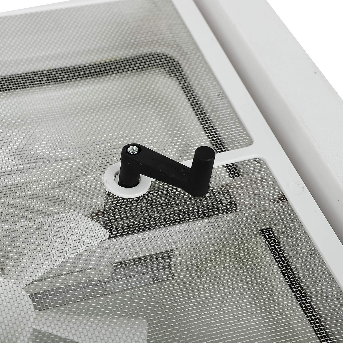 BLACKHORSE-RACING 14" RV Roof Vent Fit for Camper Trailer Universal White Lid Roof Vent with 12V RV Vent Fan 6" Blades White lid Inner for Garnish Ring