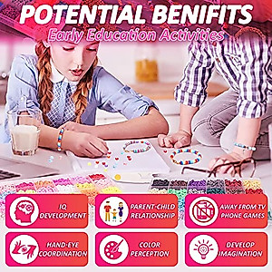 LauCentral 6100+ PCS Clay Beads Bracelet Making Kits, 24 Colors 6mm Flat Round Polymer Heishi Beads Supplies for Jewelry Necklace Earrings DIY Arts Crafts Accessories Gifts Age 4 5 6 7 8 9 10 11 12