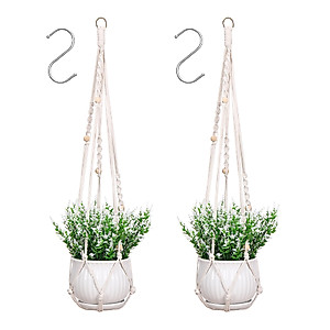 onepeng Macrame Plant Hanger,5 Arms Plant Hanger Indoor,Windchime Style Hanging Plant Holder,2 Pack Plant Hanger,Boho Home Decor Hanging Planters for Indoor Plants