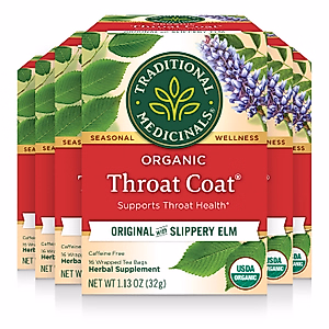 Traditional Medicinals Organic Throat Coat Seasonal Tea, 16 Count (Pack of 6)