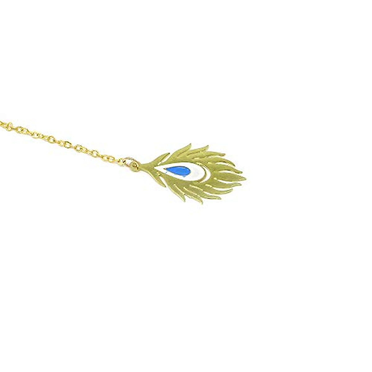 yueton Peacock Metal Bookmarks 24K Gold Plated Brass Page Marker with Metal Pendant