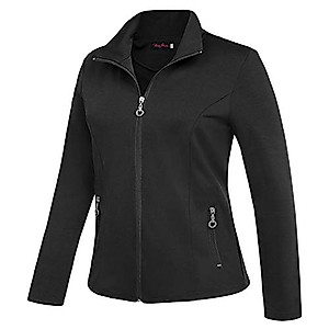 Hanna Nikole Womens Plus Size Long Sleeve Full Zip Up Jacket for Outdoor 18W Black