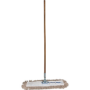 Genuine Joe 54101 Dust Mop Combo,Swivel Head,24-Inch Frame,60-Inch Wood Handle