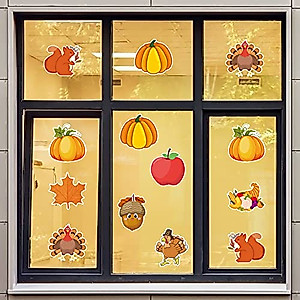 45 Pcs Double-Sided Turkey Pumpkin Autumn Leaves Acorn Cut-Outs for Fall Thanksgiving Classroom Bulletin Board Decorations