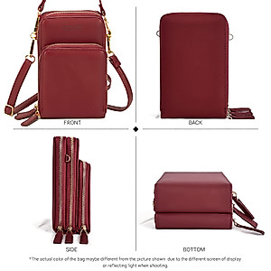 WITERY Small Cellphone Crossbody Purse- Lightweight Leather Travel Phone Crossbody Bags Shoulder Bags with 2 Shoulder Straps & Credit Card Slots for Women