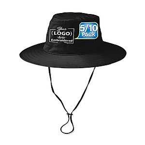 Custom Embroidered Bucket Hat Design Your Own Logo Personalized Embroidered Summer Sun Hat Black
