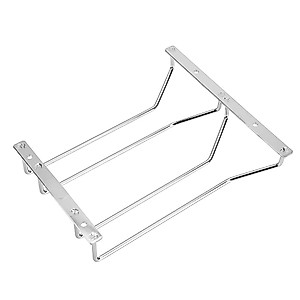 Dianoo Wine Glass Rack Under Cabinet Hanging Wire Stemware Rack Holder With Screws Chrome Finish 27cm 2 Rows