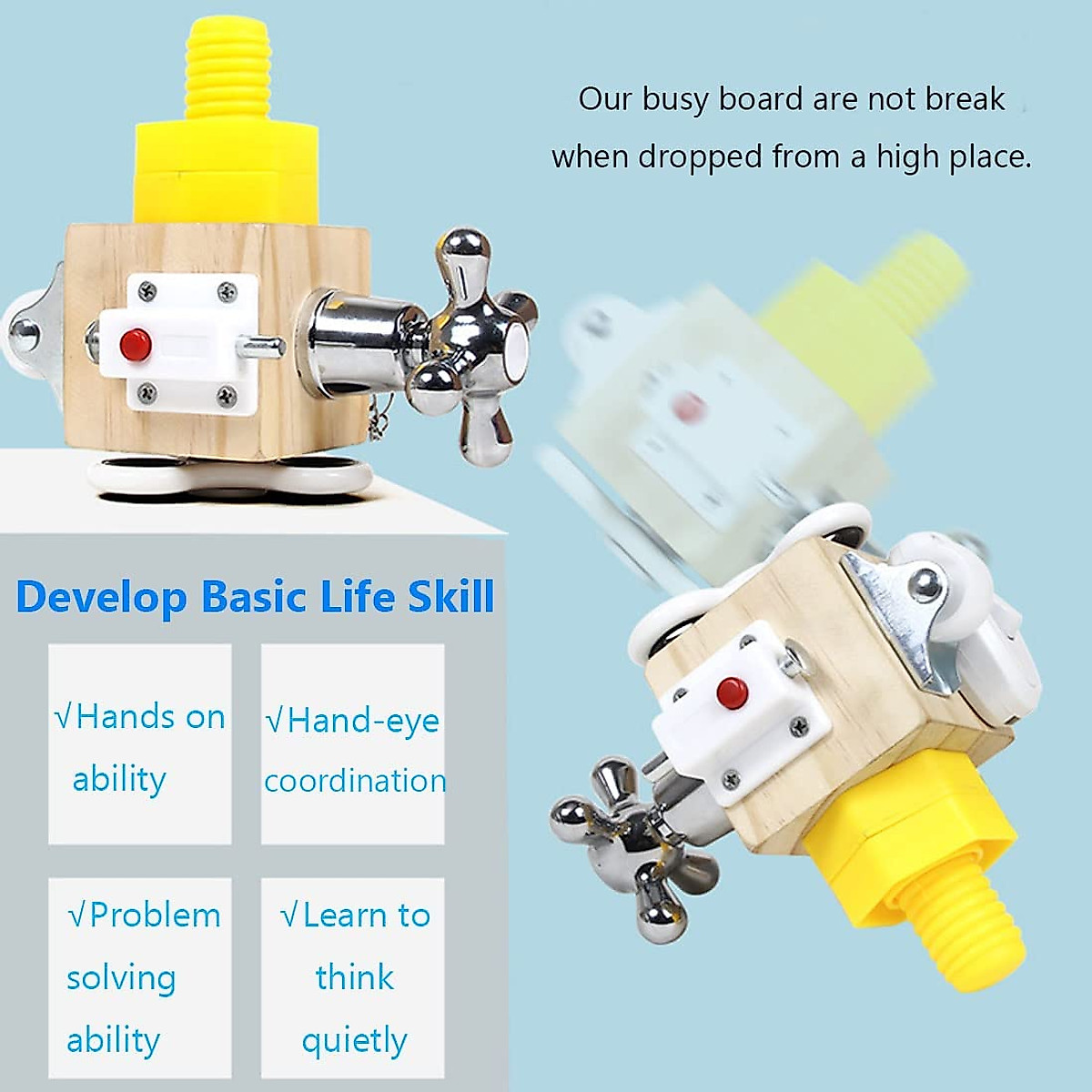 Fidget Toy Busy Cube for Kids,Montessori Toys for Toddlers, Wooden Sensory Toys Gifts for 3-8 Year Old Boys & Girls, Preschool Learning Activities Busy Board for Toddlers Educational Travel Toys