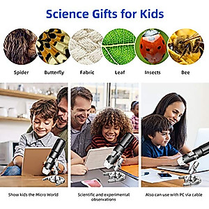 STPCTOU Wireless Digital Microscope 50X-1000X Handheld Portable Mini WiFi USB Microscope Camera with 8 LED Lights for iPhone/iPad/Smartphone/Tablet/PC-Black