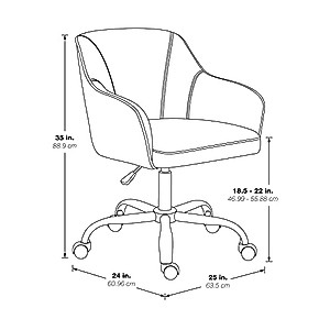 OSP Home Furnishings Bristol Chrome Base Upholstered Task Chair, Black Velvet