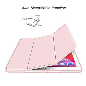 Aoub Case for iPad Mini 1/2/3, Ultra Slim Lightweight Trifold Stand Smart Auto Sleep/Wake Cover, Soft TPU Silicone Back Case for iPad Mini 1st/2nd/3rd Generation 7.9 inch, Light Pink