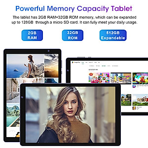 WeTap Android Tablet 10 inch Tablets丨 M10 Android 12 OS, 2+32GB / 512GB Expandable, Dual Camera Android Tablet, 1280x800 IPS Tablets, Quad-Core Processor, 6000 Mah Battery Bluetooth WiFi (Purple)