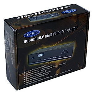 Technolink TC-750LC Audiophile RIAA Phono Preamp with Output Level Control, 85dB S/N; Black or Silver, Your Choice (Black w/ 1000mA Adaptor Upgrade)