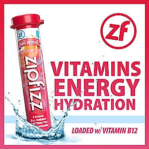 Zipfizz Energy Drink Mix, Electrolyte Hydration Powder with B12, Antioxidants, Electrolytes and Multi Vitamin, Fruit Punch (Pack of 20)