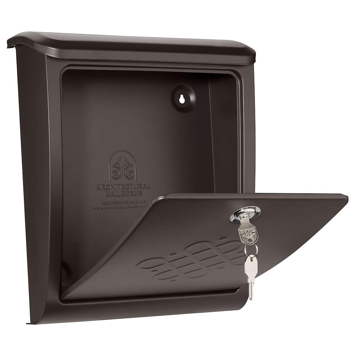 Architectural Mailboxes Bordeaux Galvanized Steel, Locking, Wall Mount Mailbox, 2697RZ-10, Rubbed Bronze, Medium Capacity