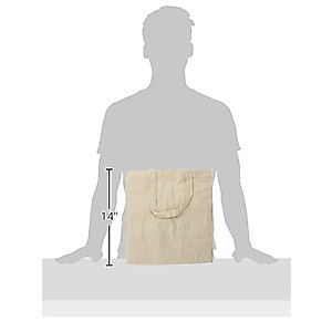 3 Pack Natural Cotton Canvas Compostable Grocery Totes, 12.5"x 13.5"x 6"