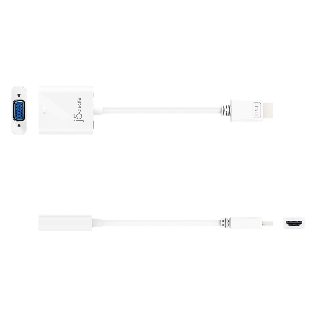 j5create HDMI to VGA Adapter (Male to Female) for Laptop, Notebook, Computer, Desktop, PC, Chromebook, Monitor, Projector, Raspberry Pi, Roku, Xbox, PS4, PS3 and More (JDA213)