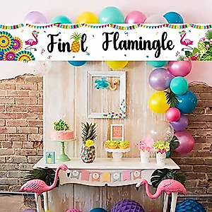 WHPCT Final Flamingle Banner,Flamingo Hanging Banner,Flamingo Bachelorette Party Decorations,Flamingo Bachelorette Party Favors Yard Lawn Sign,9.8X1.6 Ft, White, 9.8Ft X 1.6Ft