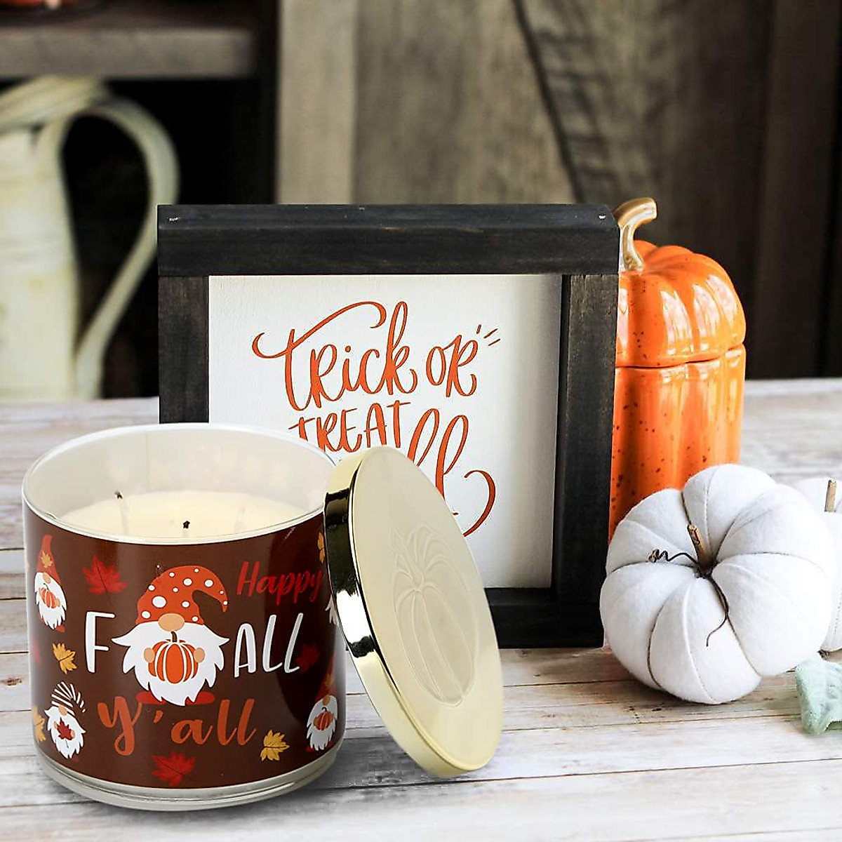 Fall Candle,Pumpkin Spice Candle, Pumpkin Scented Candle，Autumn Large 3 Wicks for Home Decor, 14 oz