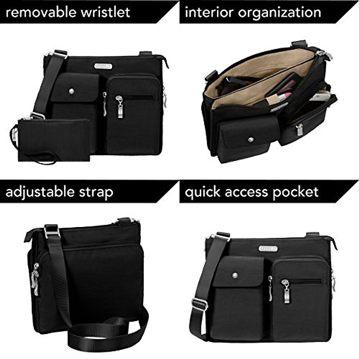 Baggallini Everything Crossbody Travel Bag, Portobello, One Size