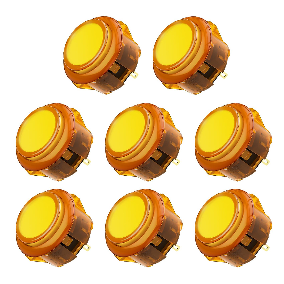 qanba Gravity KS Mechanical Arcade Buttons 30mm Snap-In Mechanical Pushbutton (Boxed (Clear Orange D11(8 pcs))