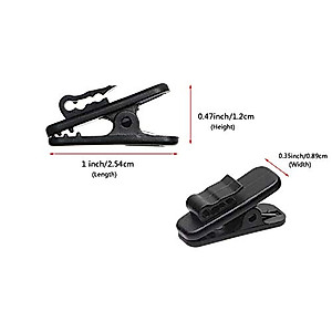 Mini Skater 1 Inch Length Small Earphone Wire Clip Headphone Mount Cable Clothing Clip Earbud Clip to Keep Earphone/Microphone Cord in Place for 1.5mm Wire Diameter Round Wire Earphone,6Pcs (Black)