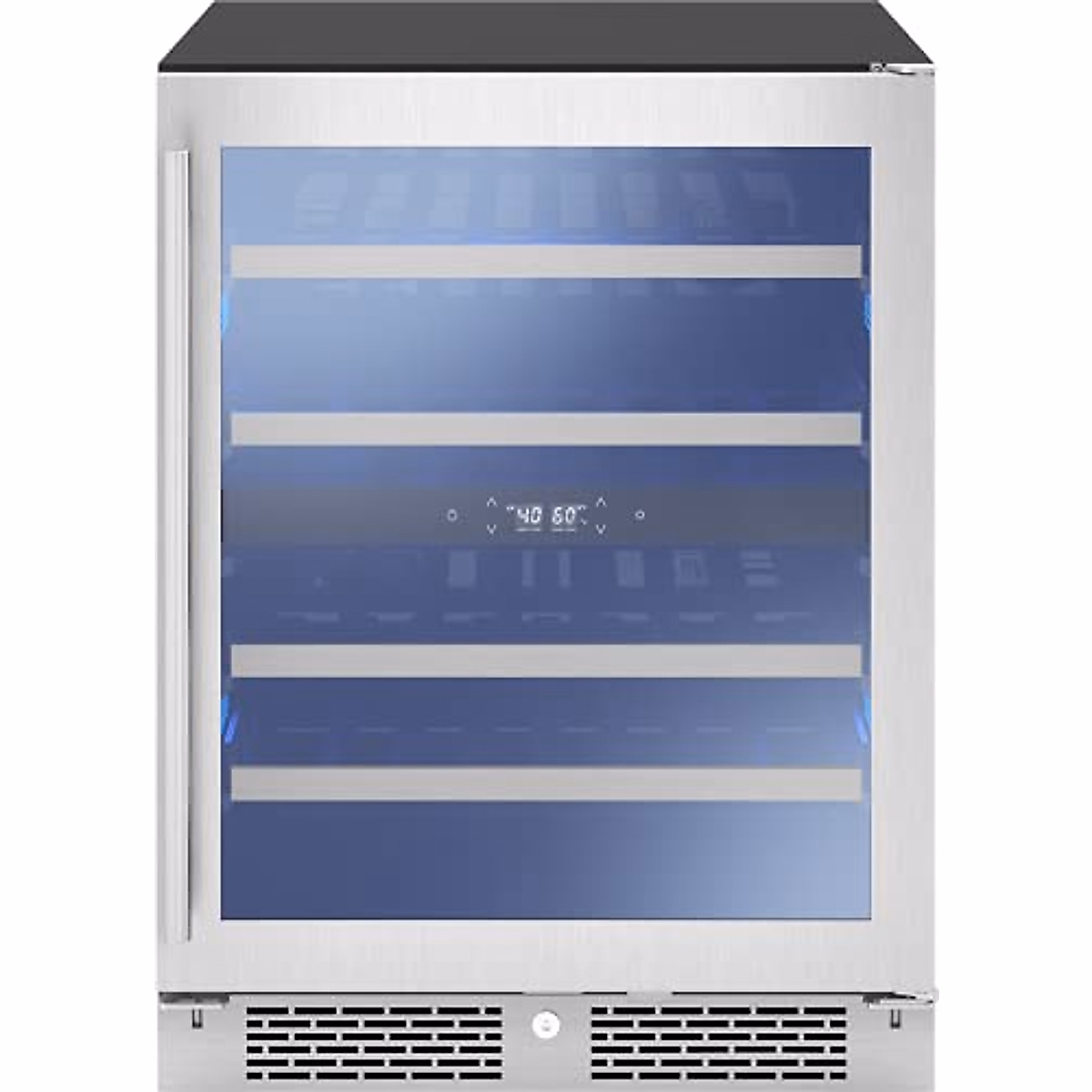 Zephyr Presrv 24" Wine Fridge ADA Dual Zone Under Counter - Countertop Mini Wine Cooler Cellars Small Cabinet Wine Refrigerator Home Bar Chiller Freestanding with Glass Door - 37 Bottles 750ml